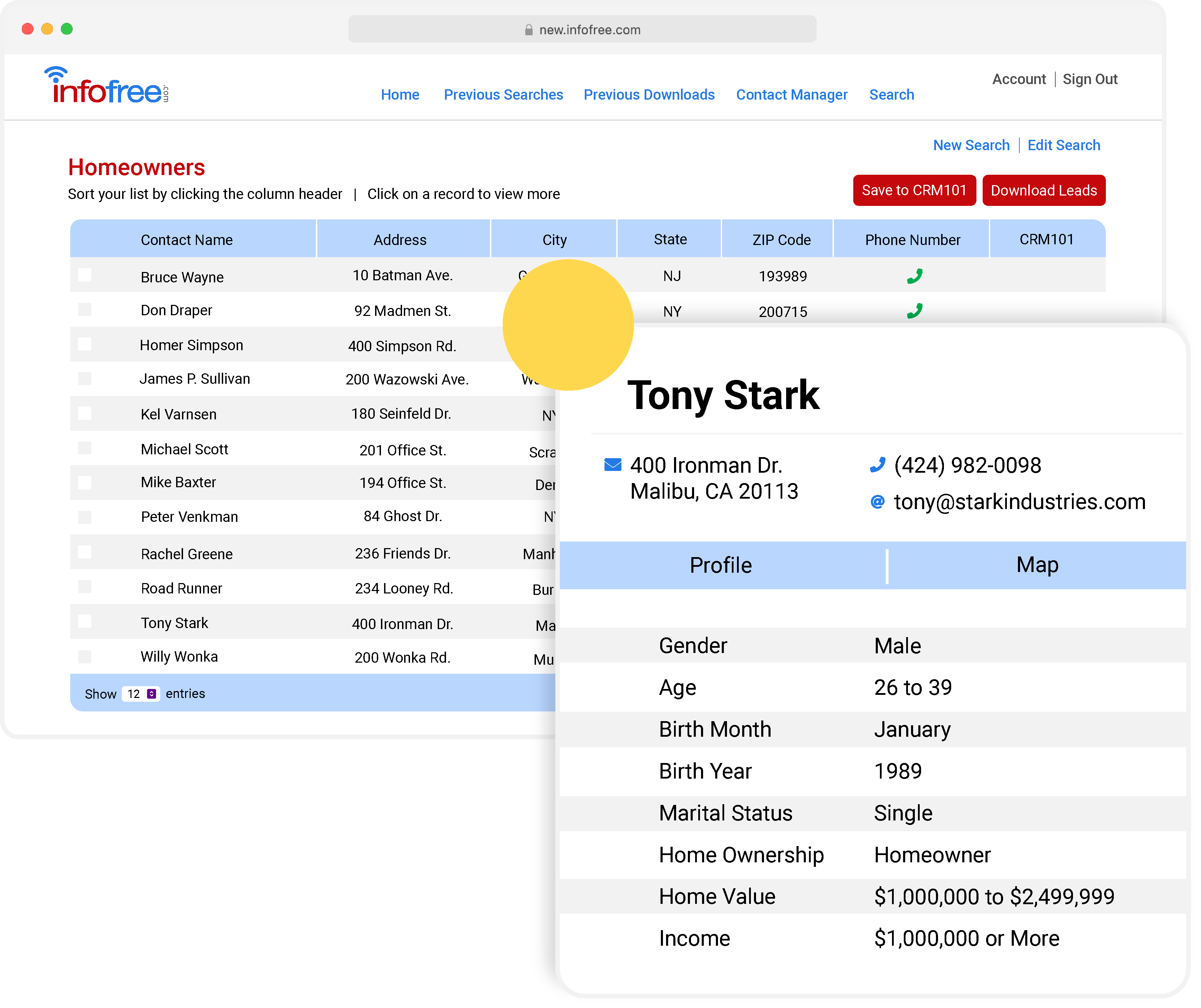 Consumer Email And Mailing Lead Lists Infofree